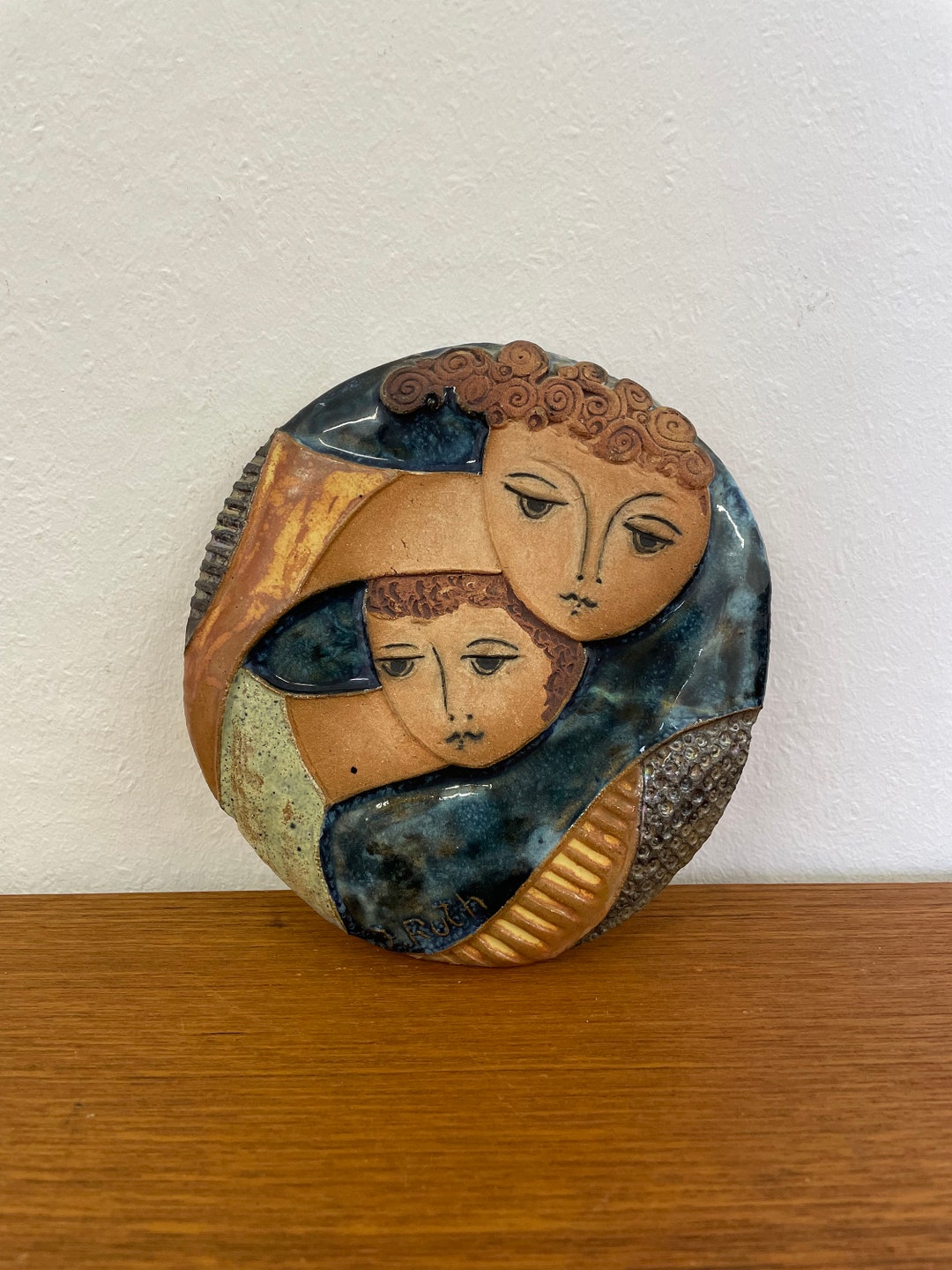 Vintage Ceramic Wall Relief by J. Ruth / Wall Decor 70s Mid Century - Etsy
