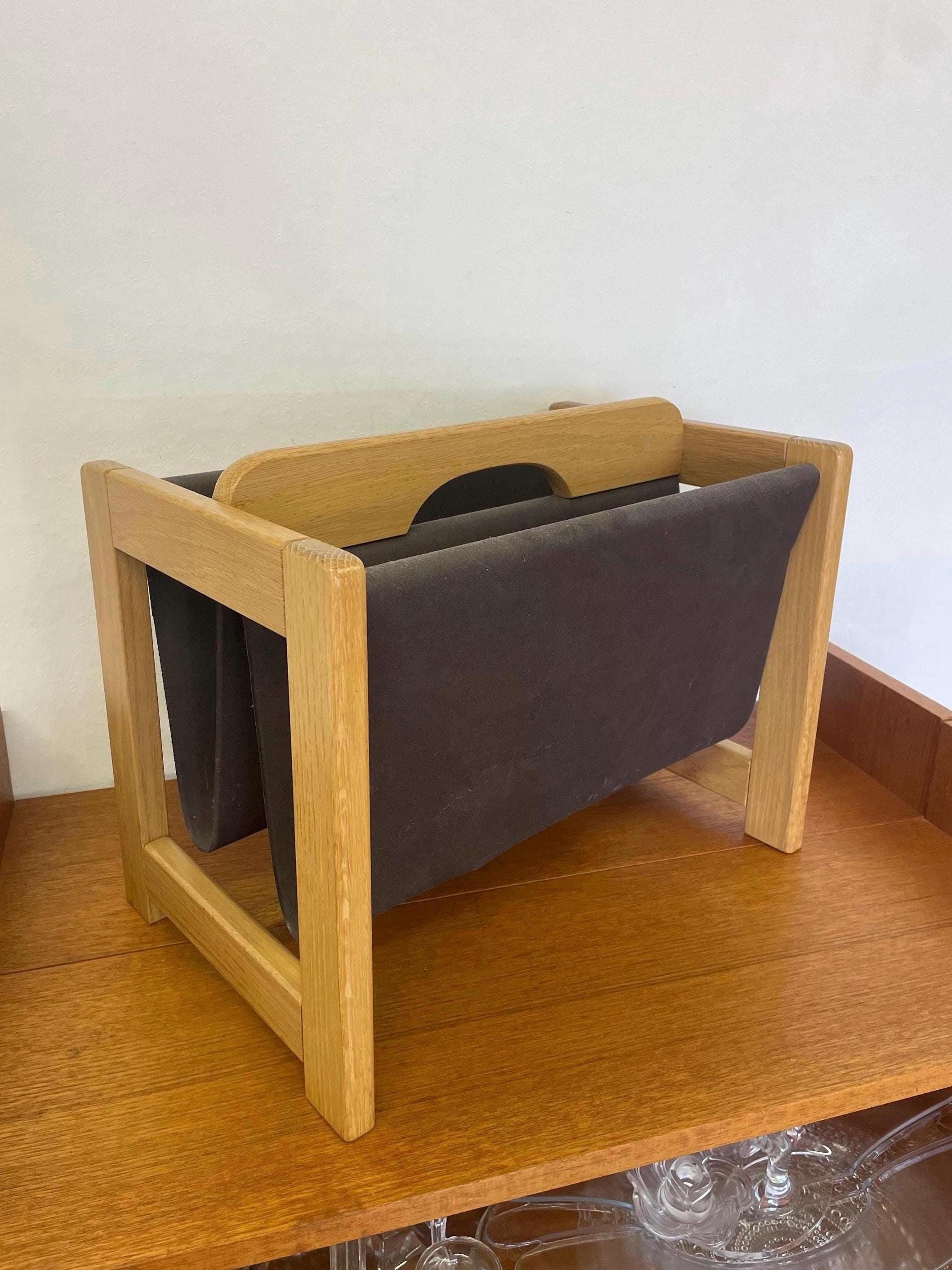 Mid Century Magazine Rack / Newspaper Rack Made of Wood and Imitation ...