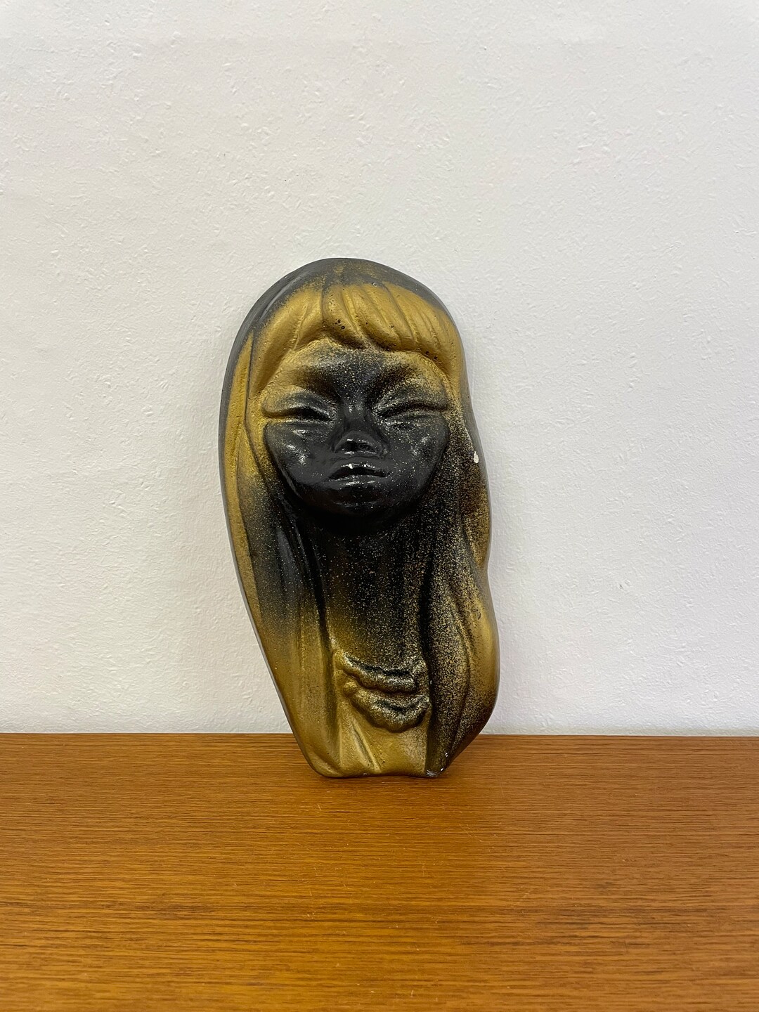 Mid Century Wall Mask Woman's Head Wall Decor 60s Vintage - Etsy