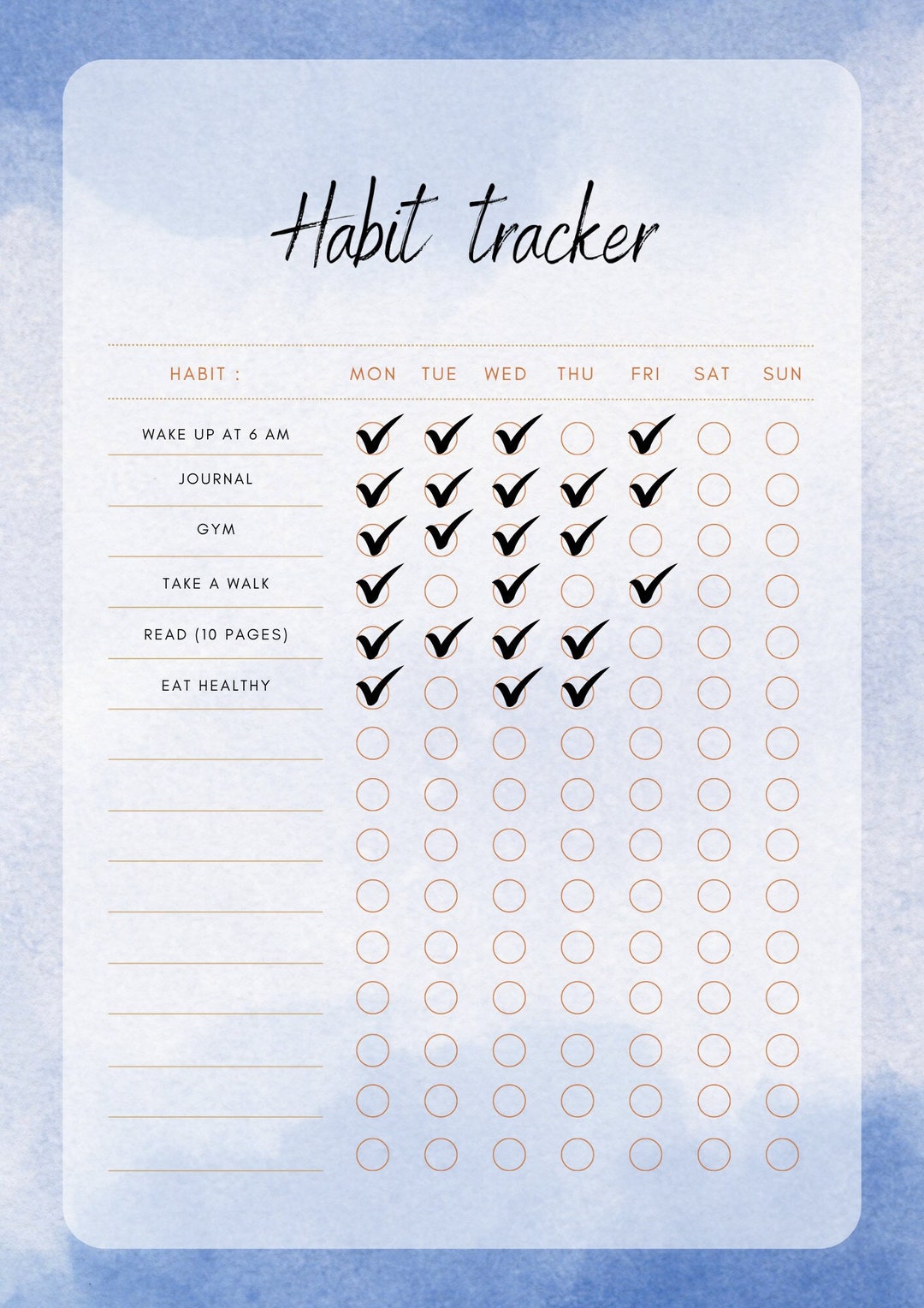 Habit Tracker Digital Download Achieve Goals by Tracking Your Habits ...