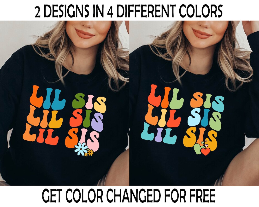 Lil Sis Svg File Lil Sis Retro Svg Lil Sis Wavy Svg Lil Sis Lil Sis Png ...