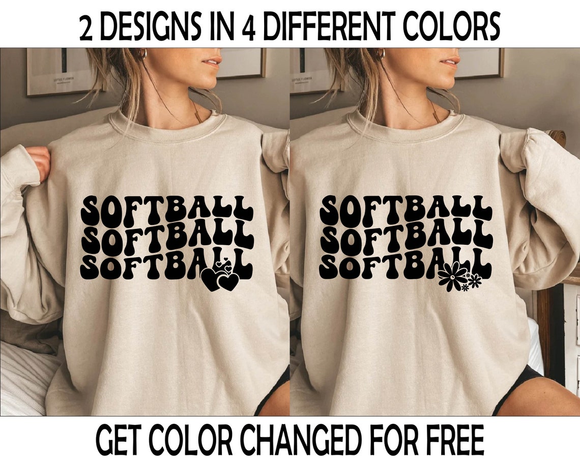 SOFTBALL SVG File Softball Retro Svg Softball Wavy Svg Softball ...