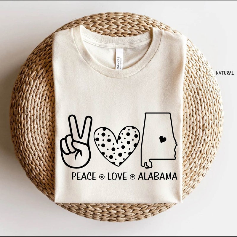 Peace Love Alabama Svg - Etsy