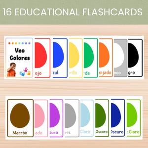 Spanish Color Flashcards for Kids | Printable Learning Cards (digital ...