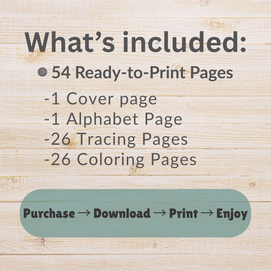 Printable Alphabet Tracing and Coloring Book | ABC Learning | Preschool ...