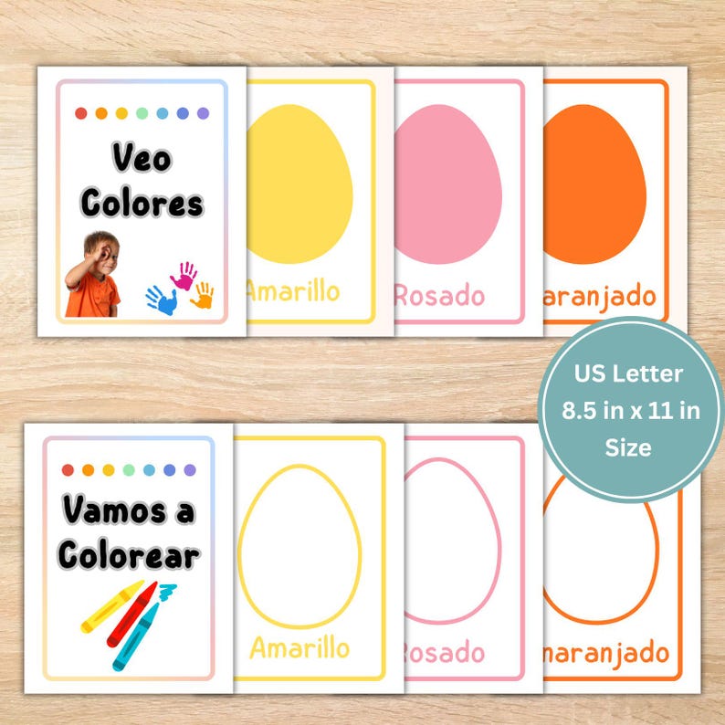 Spanish Color Flashcards for Kids | Printable Learning Cards (digital ...