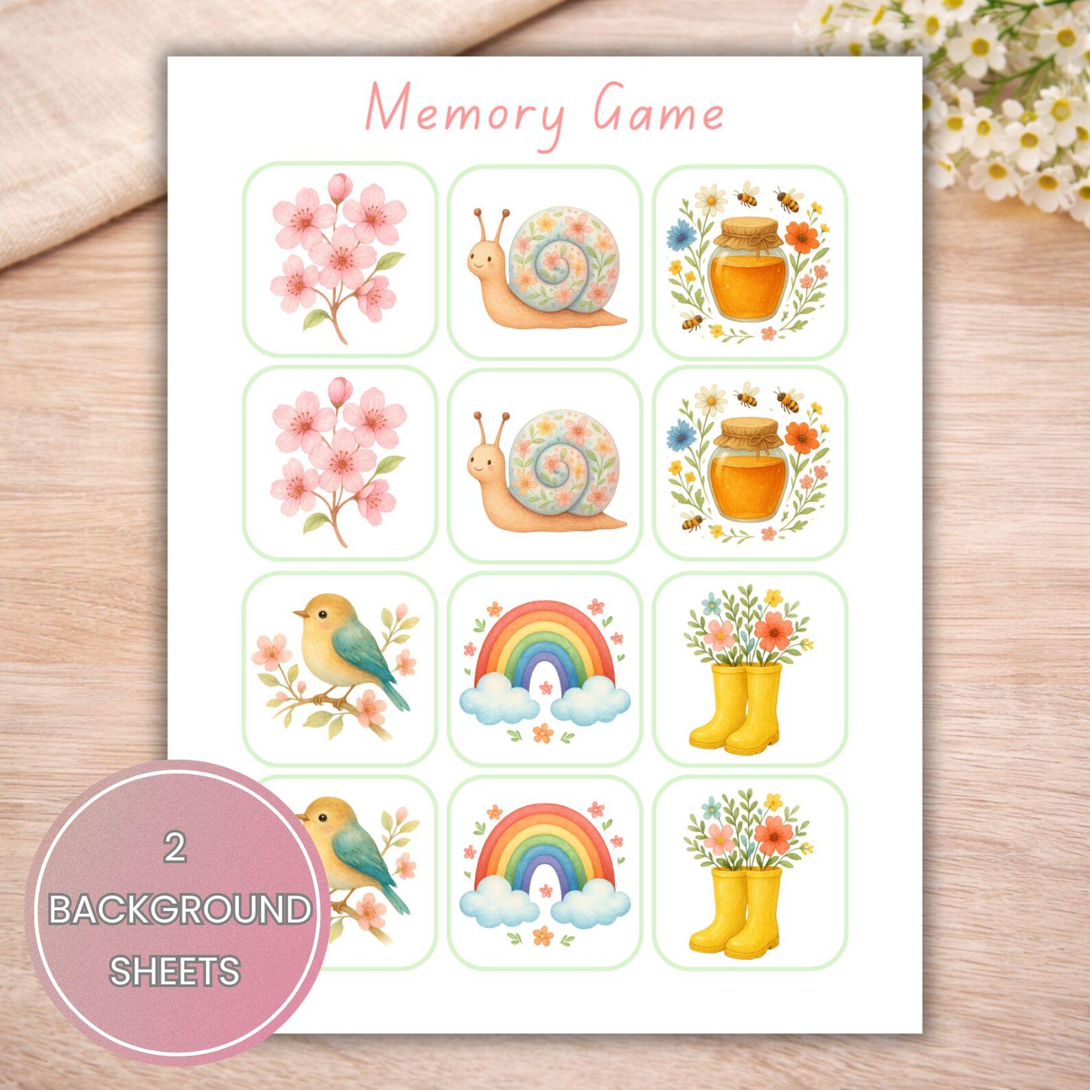 Spring Memory Game Printable | Fun Matching Activity for Kids ...