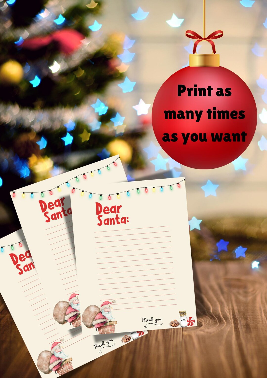 Christmas Wish List, Write a Letter to Santa Claus, Printable Letter to ...