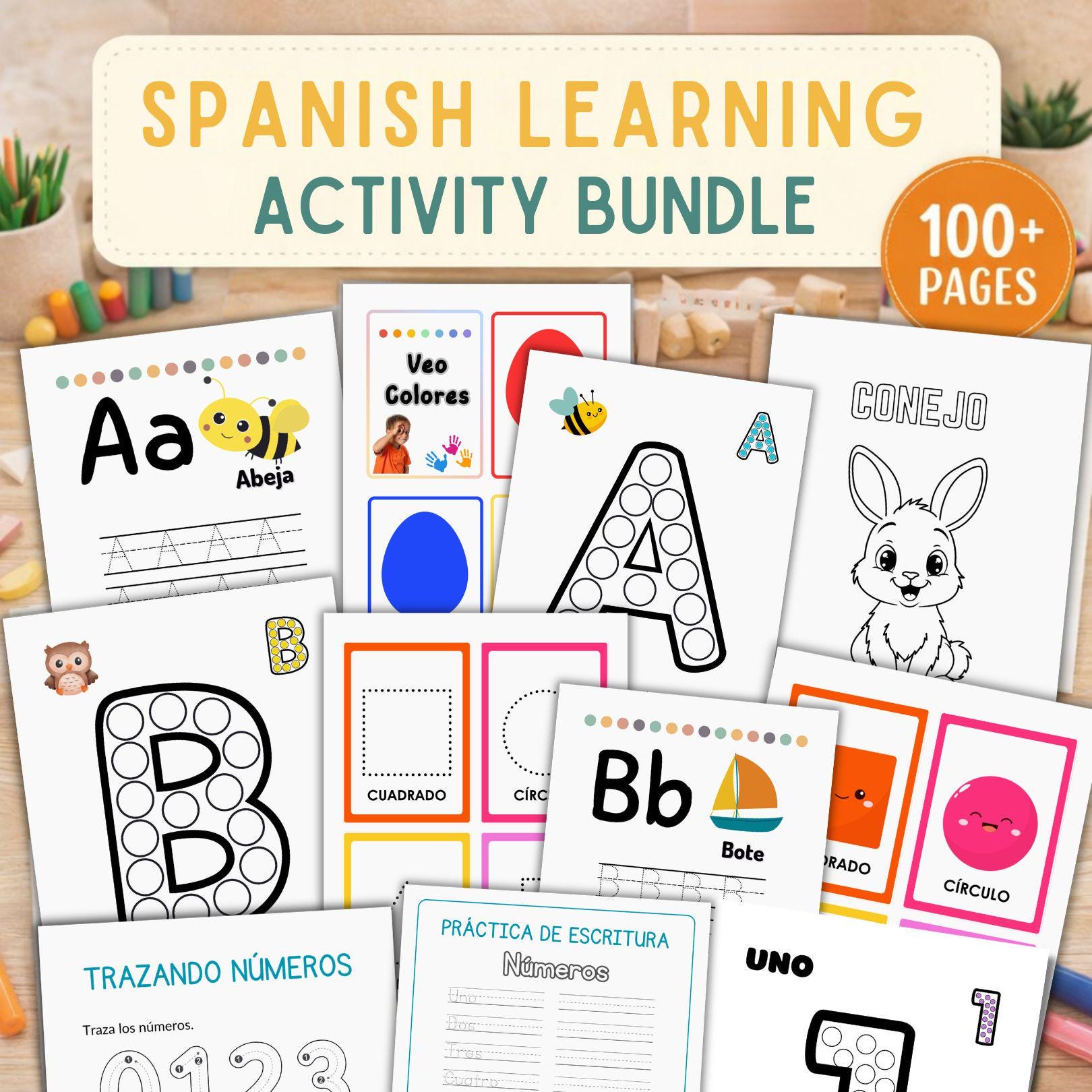 Spanish Worksheet Bundle | Learning Spanish Bundle | 100+ Spanish ...