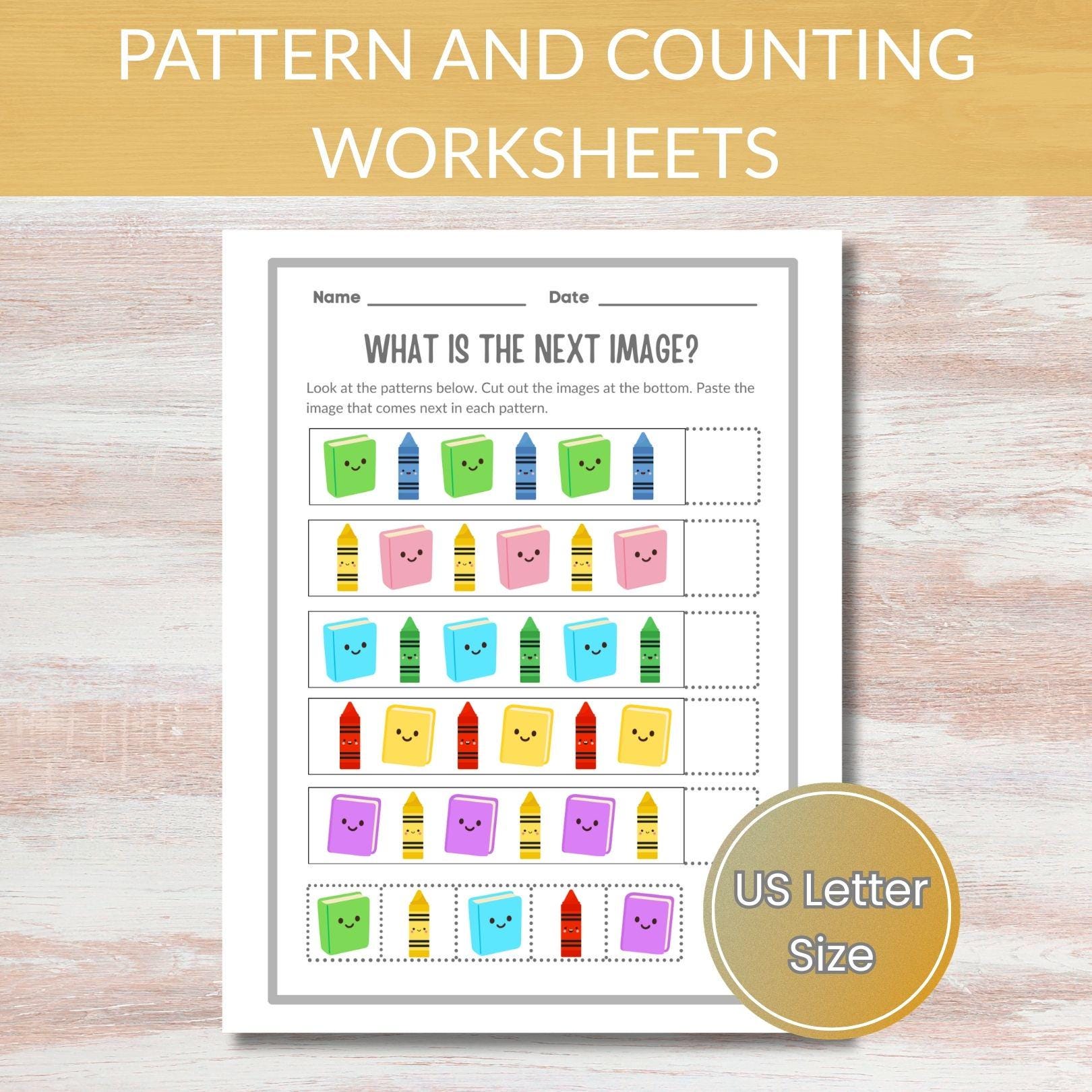 Pattern and Counting Worksheets for Kids | Learning Pages (instant ...