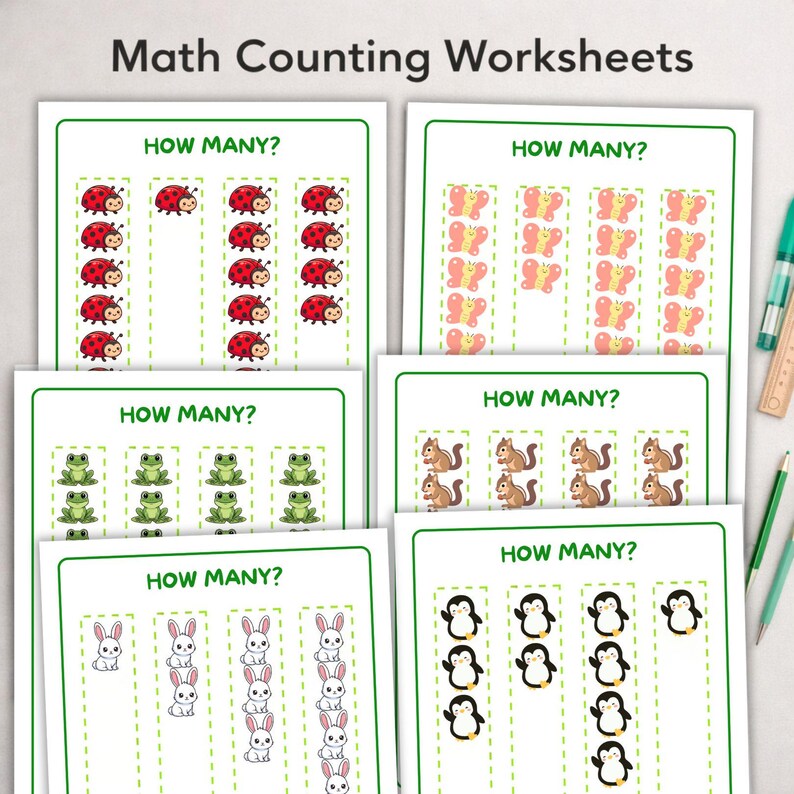 Printable Math Counting Worksheets | How Many? Activities for Preschool ...