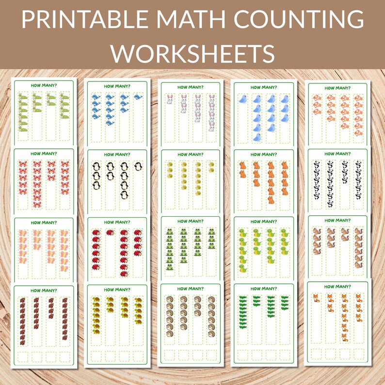 Printable Math Counting Worksheets | How Many? Activities for Preschool ...