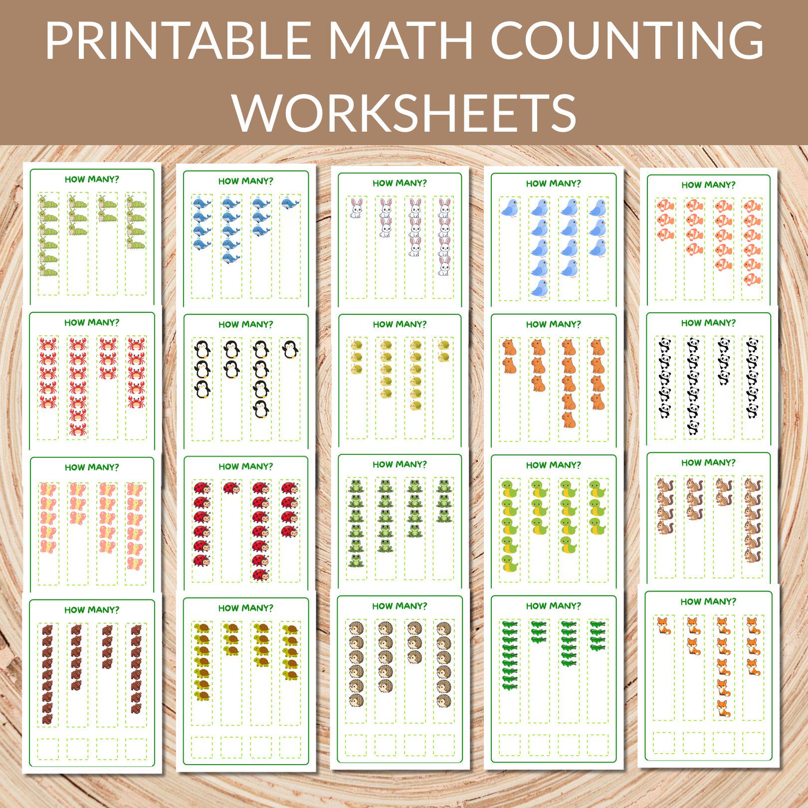 Printable Math Counting Worksheets | How Many? Activities for Preschool ...