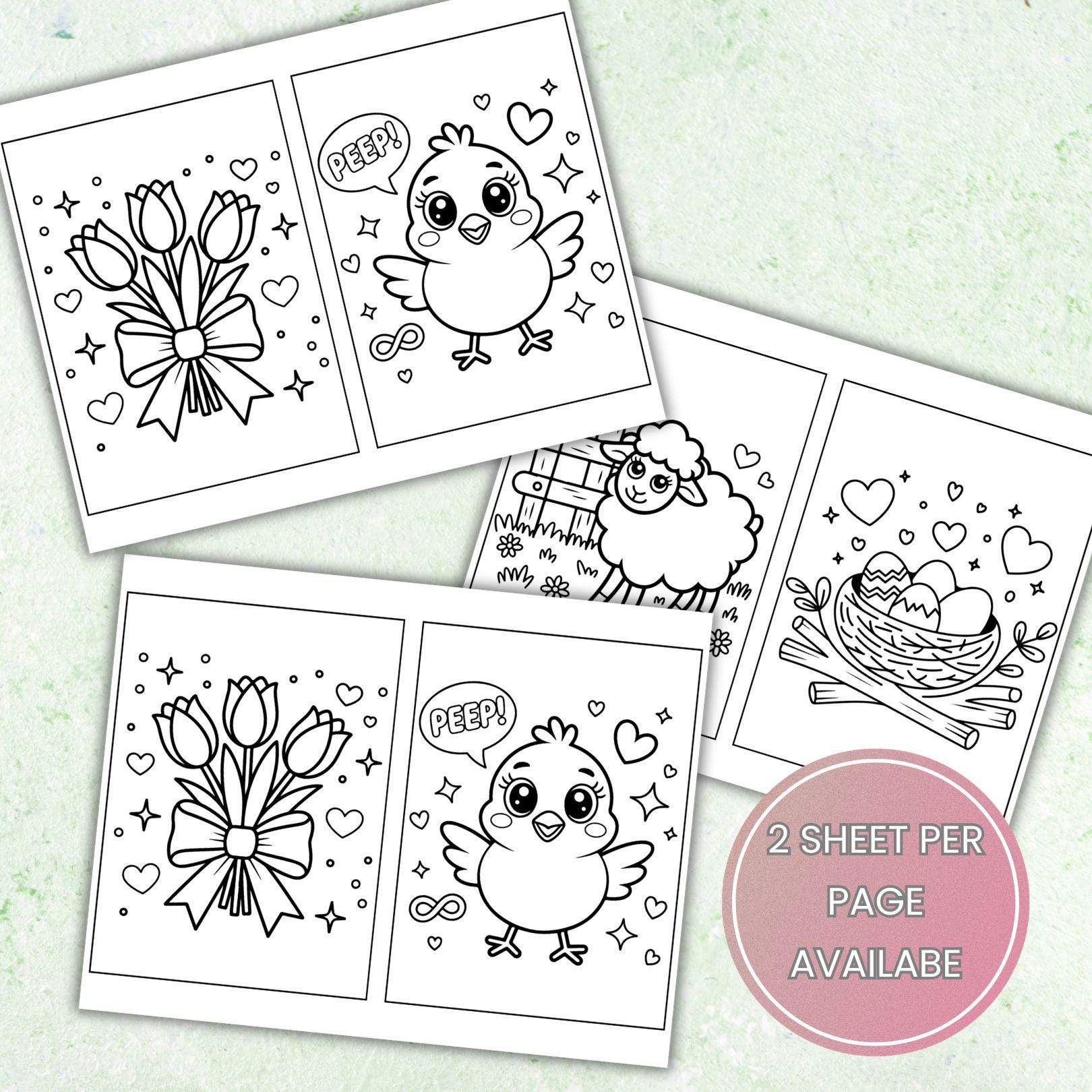Easter Coloring Book for Kids, Printable Activity Pages (instant ...