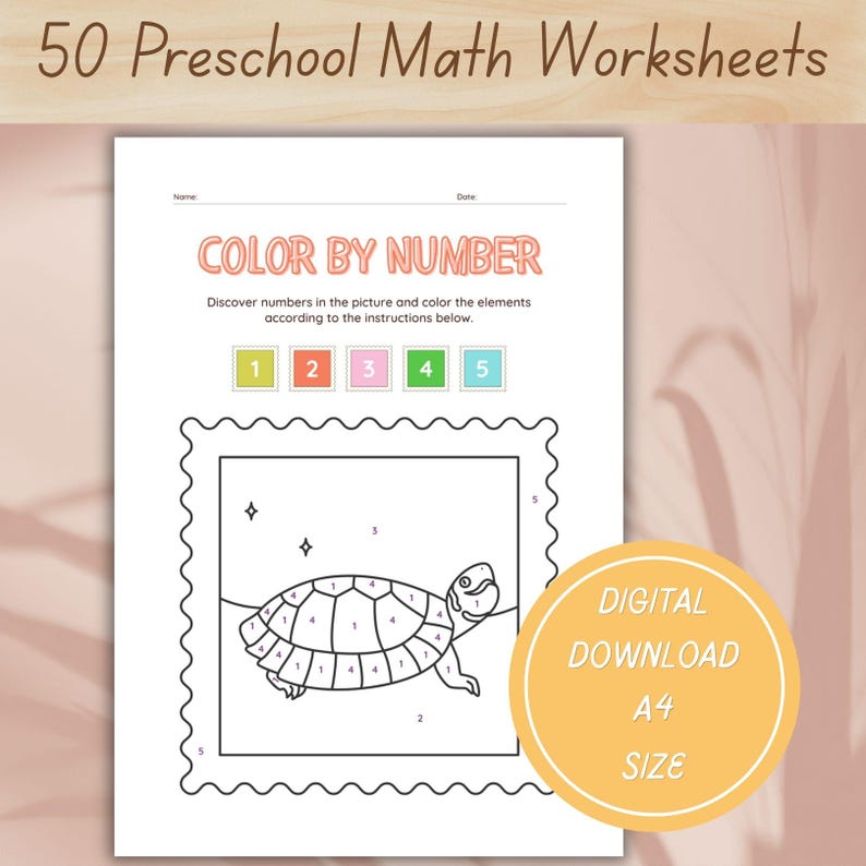 Preschool Math Worksheets Pack | 50 Math Pages | Kindergarten Math ...