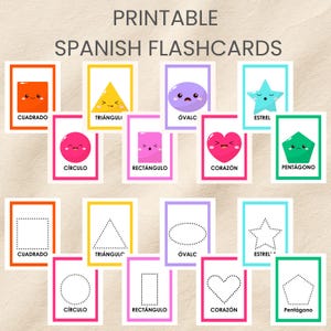 Spanish Geometric Shapes Flashcards | Learn & Trace Cards | Figuras ...