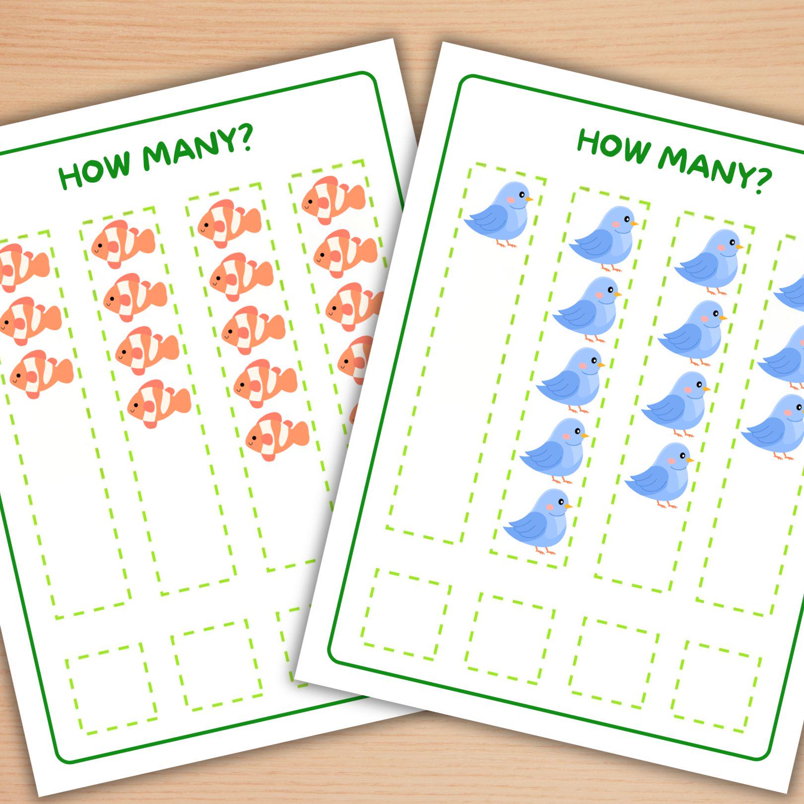 Printable Math Counting Worksheets | How Many? Activities for Preschool ...
