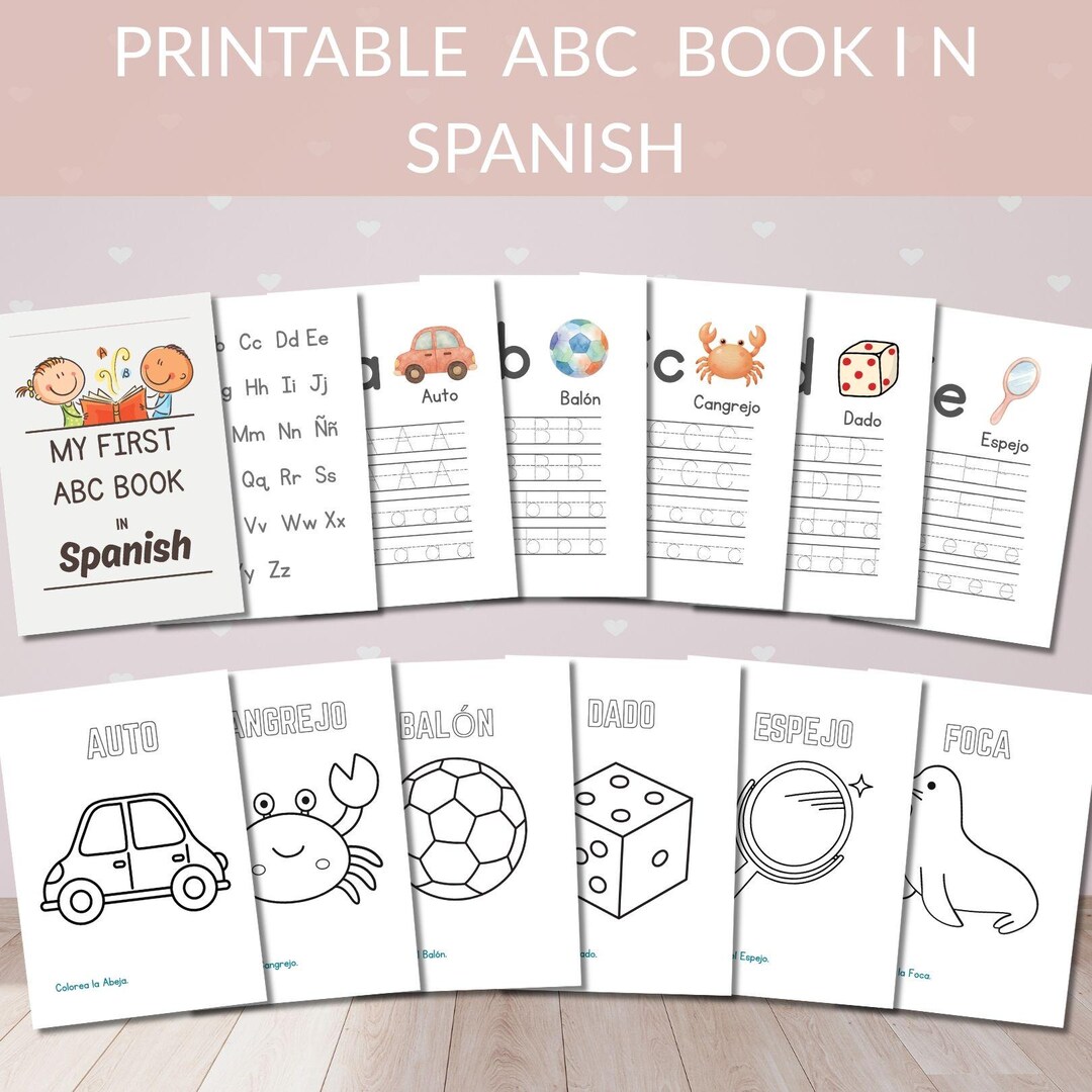 Printable Alphabet Tracing & Coloring Pages in Spanish | Preschool ...