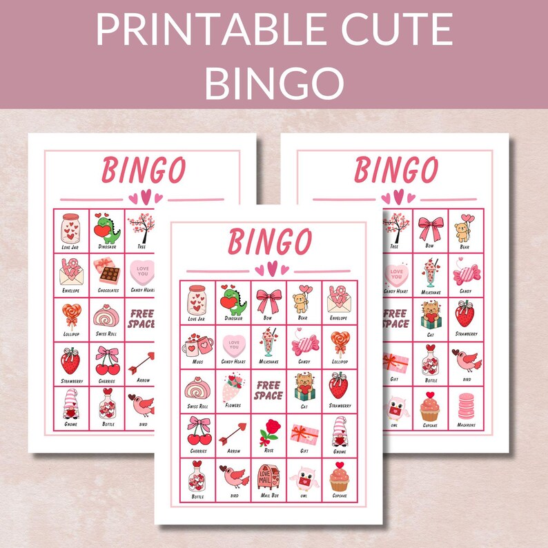 Bingo Game for Kids | Illustrated Party Cards (instant Download) - Etsy