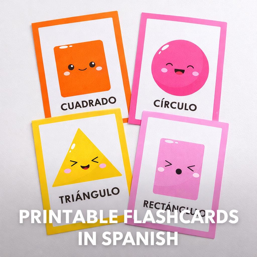 Spanish Geometric Shapes Flashcards | Learn & Trace Cards | Figuras ...