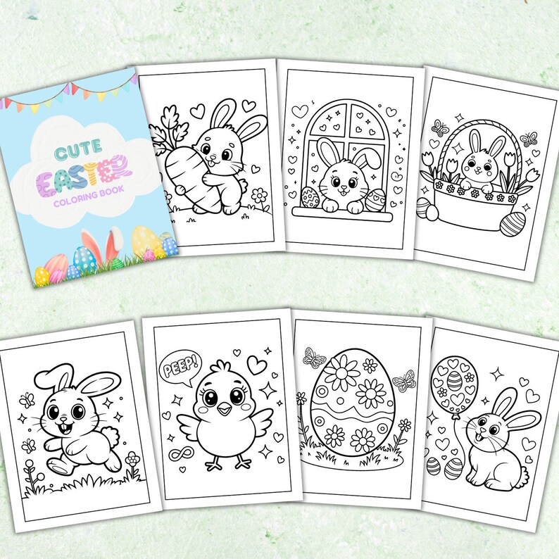 Easter Coloring Book for Kids, Printable Activity Pages (instant ...