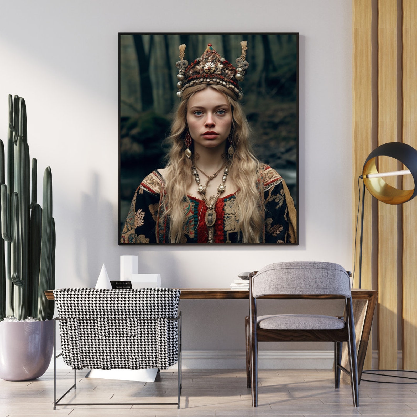 Mysterious Dark Forest | Poster for the Living Room With a Wooden Frame ...