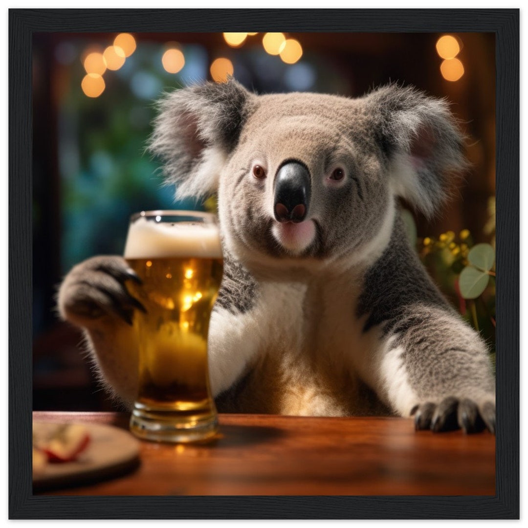 Koala Drinks Beer Beer Poster Animal Drinks Alcohol Bar - Etsy
