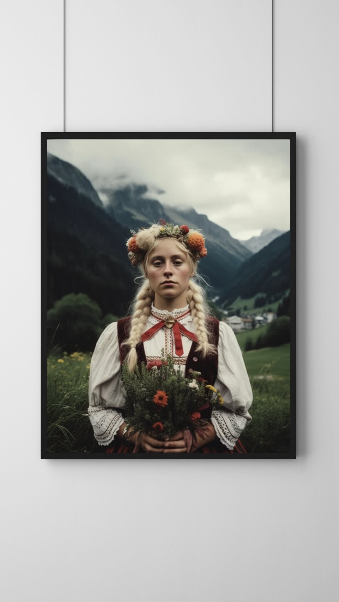 Dirndl Poster for the Living Room Bavarian Retro Black Forest Vintage ...