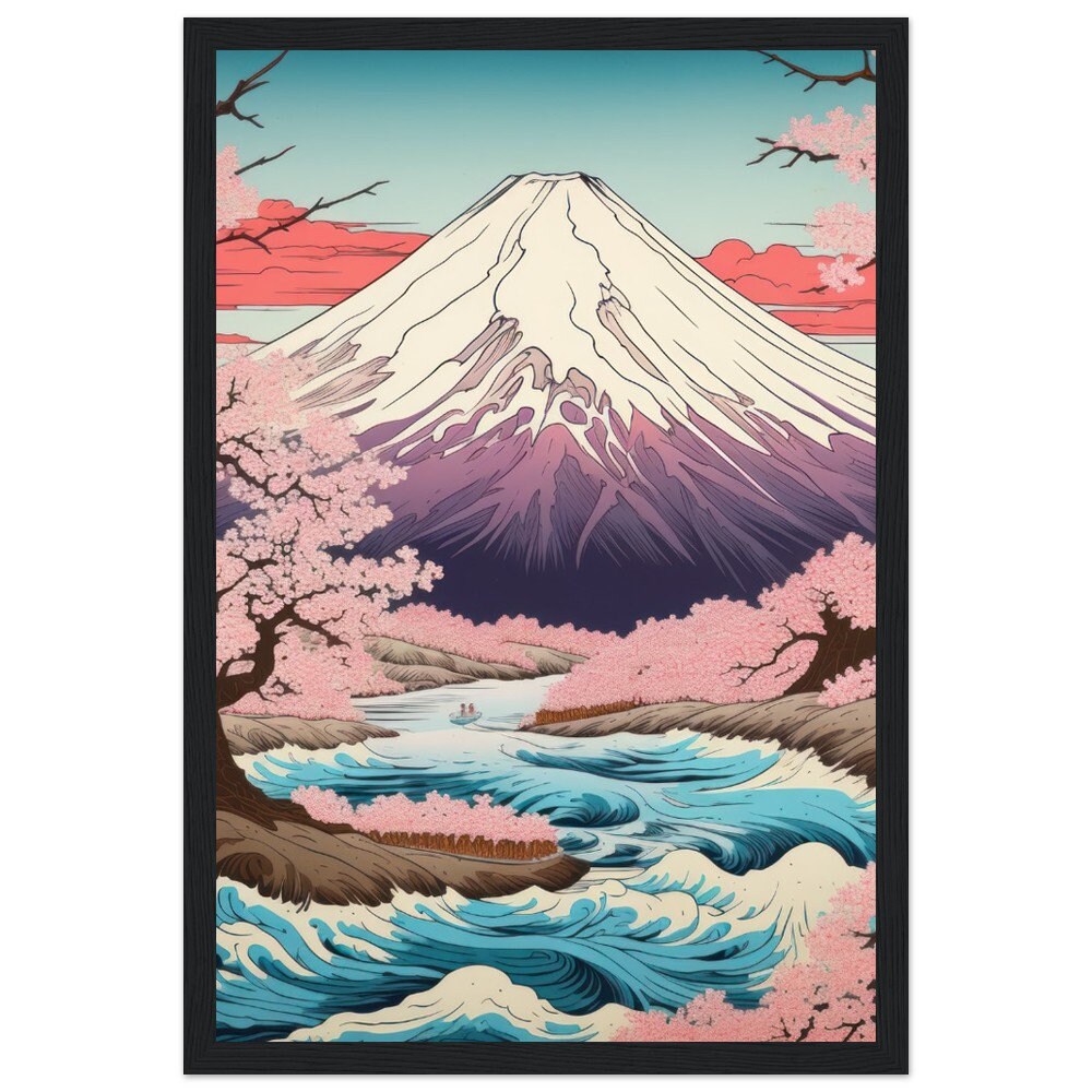 Mount Fuji Posters Japan Travel Art Mount Fuji Print Japanese Wall Art ...