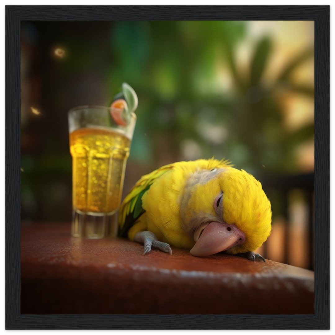 Parrot Drinks Cocktail Cocktail Bar Poster Animal Drinks Alcohol Bar ...