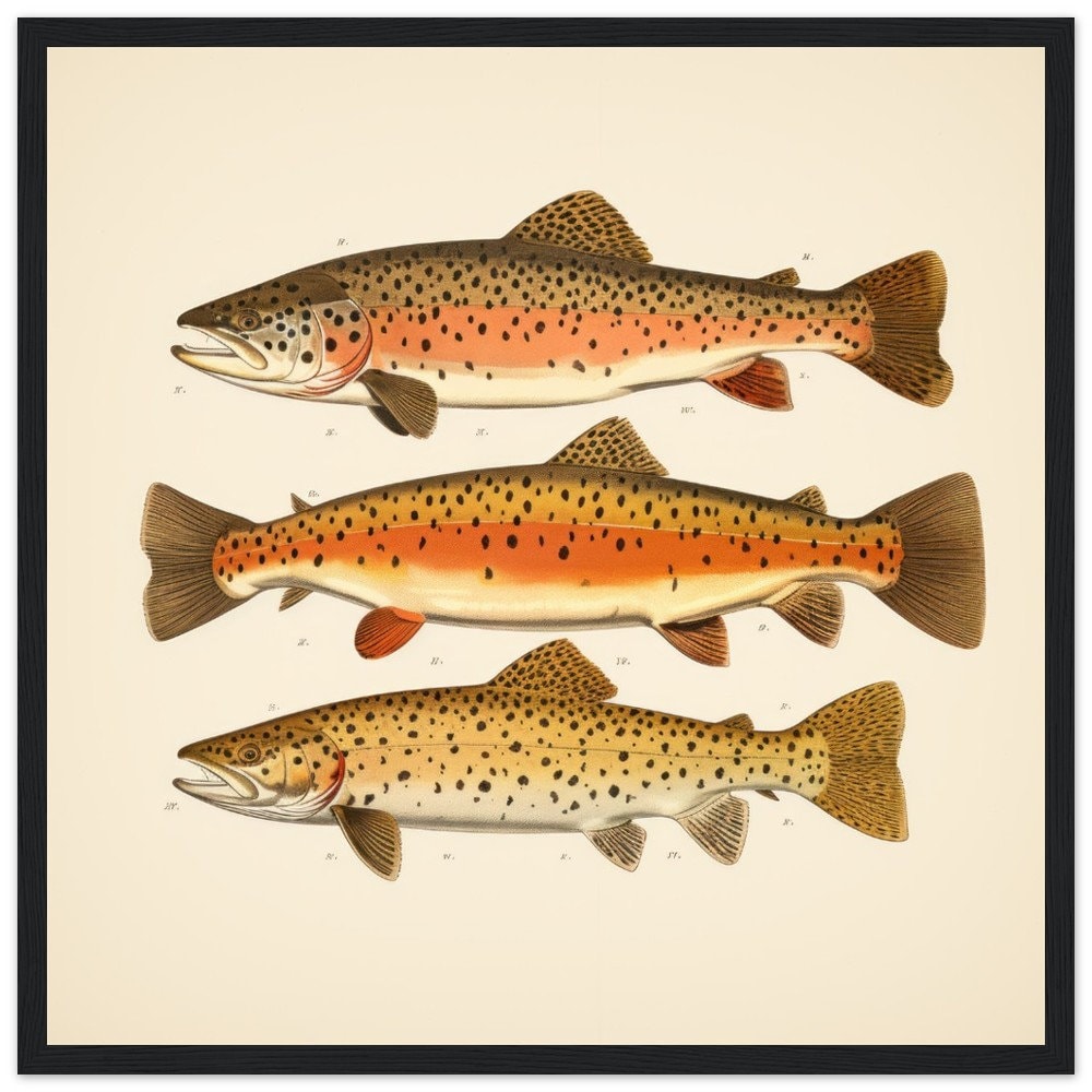 Trout Poster | Trout Species Image | Fish Species Poster | Fishing Fan ...