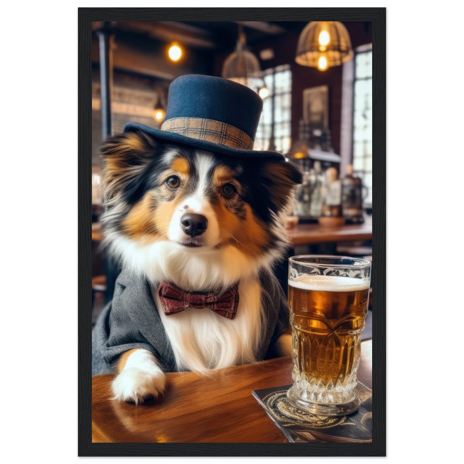 Dog Drinks Beer | Beer Poster | Animal Drinks Alcohol | Bar Art Decor ...