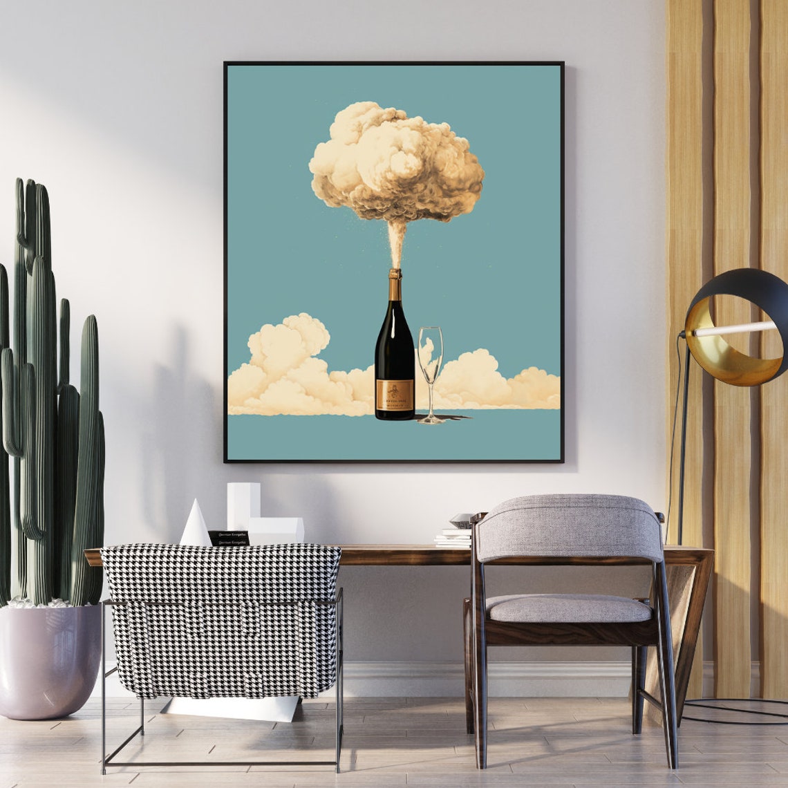 Vintage Champagne Poster | Bar Art Print | Wine Prints | Kitchens ...
