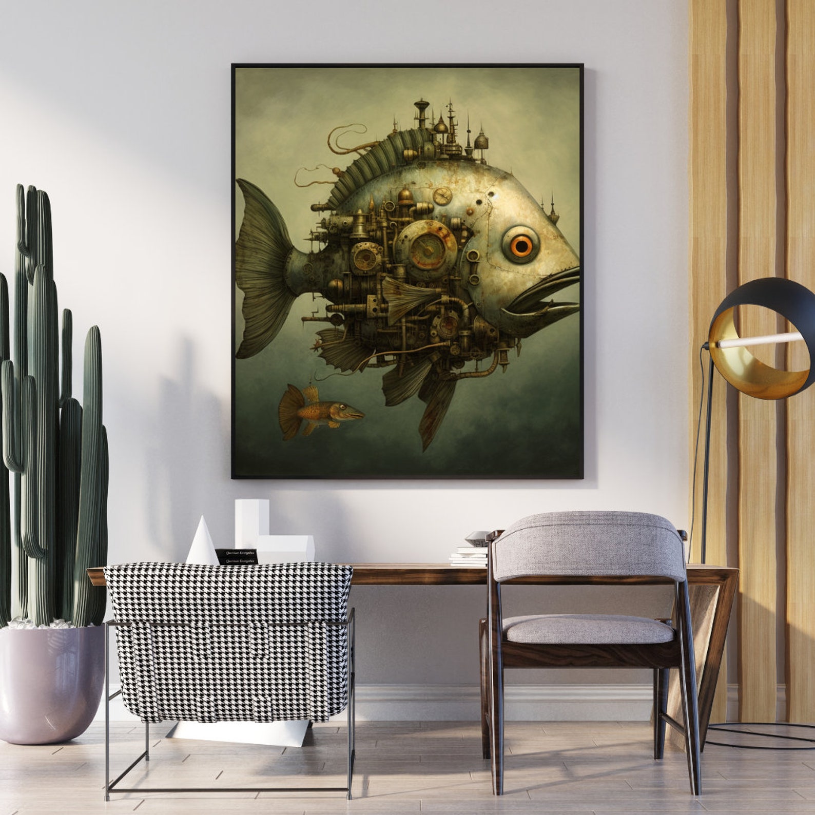 Fisch Poster | Steampunk Fish Art | Vintage Fish Print | Kitchen Poster ...