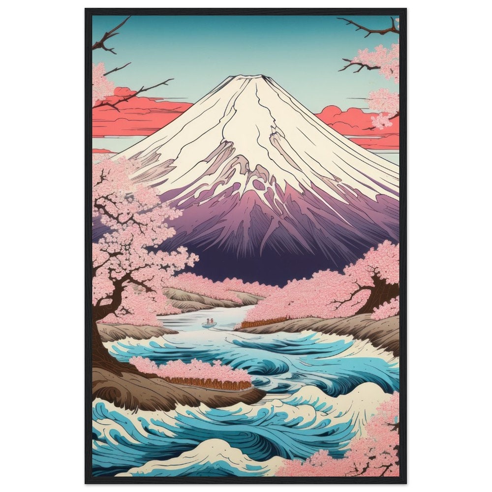 Mount Fuji Posters Japan Travel Art Mount Fuji Print Japanese Wall Art ...