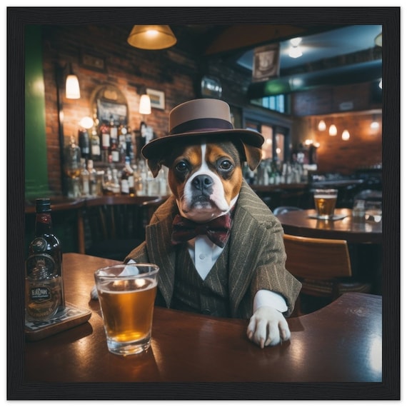 Dogs Drinking Beer Poster