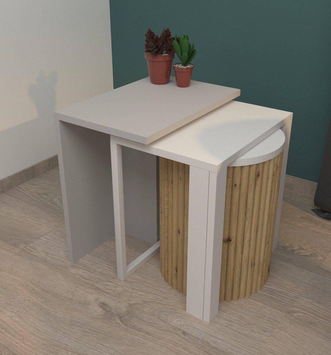 Nested Triple Coffee Table End Table Nest Nestable Design - Etsy