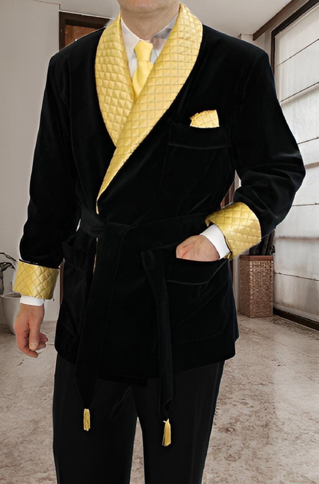 Men Jackets, Black Smocking Jacket, Evening Wear Jackets, Double Breast ...