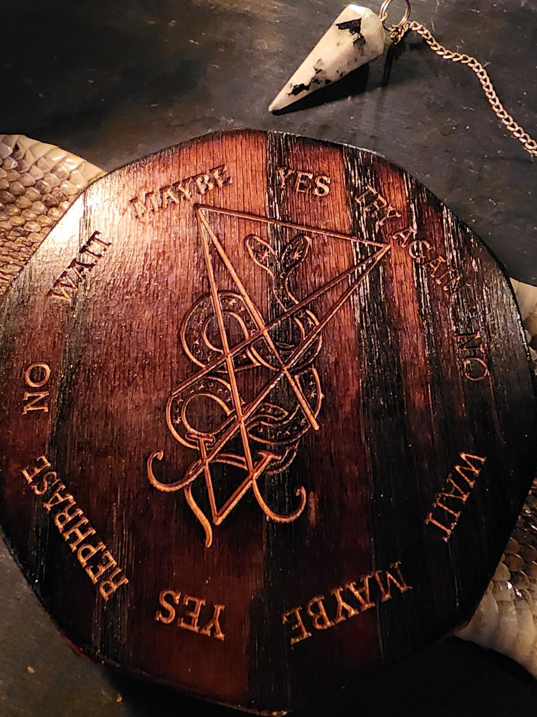 Lucifer Pendulum Board, Carved Solid Oak, Handmade (LAST ONE) - Etsy