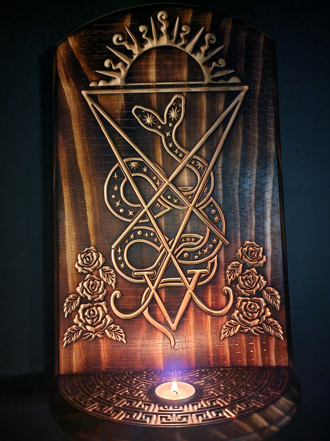 Carved Lucifer Astral Serpent Altar for Sacred Space and Offerings - Etsy