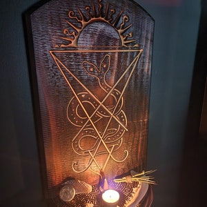 Carved Lucifer Astral Serpent Altar for Sacred Space and Offerings - Etsy