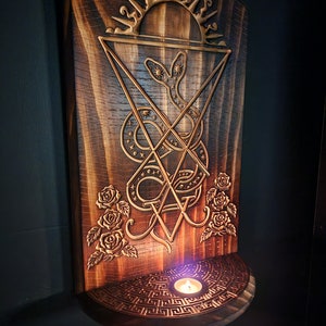 Carved Lucifer Astral Serpent Altar for Sacred Space and Offerings - Etsy