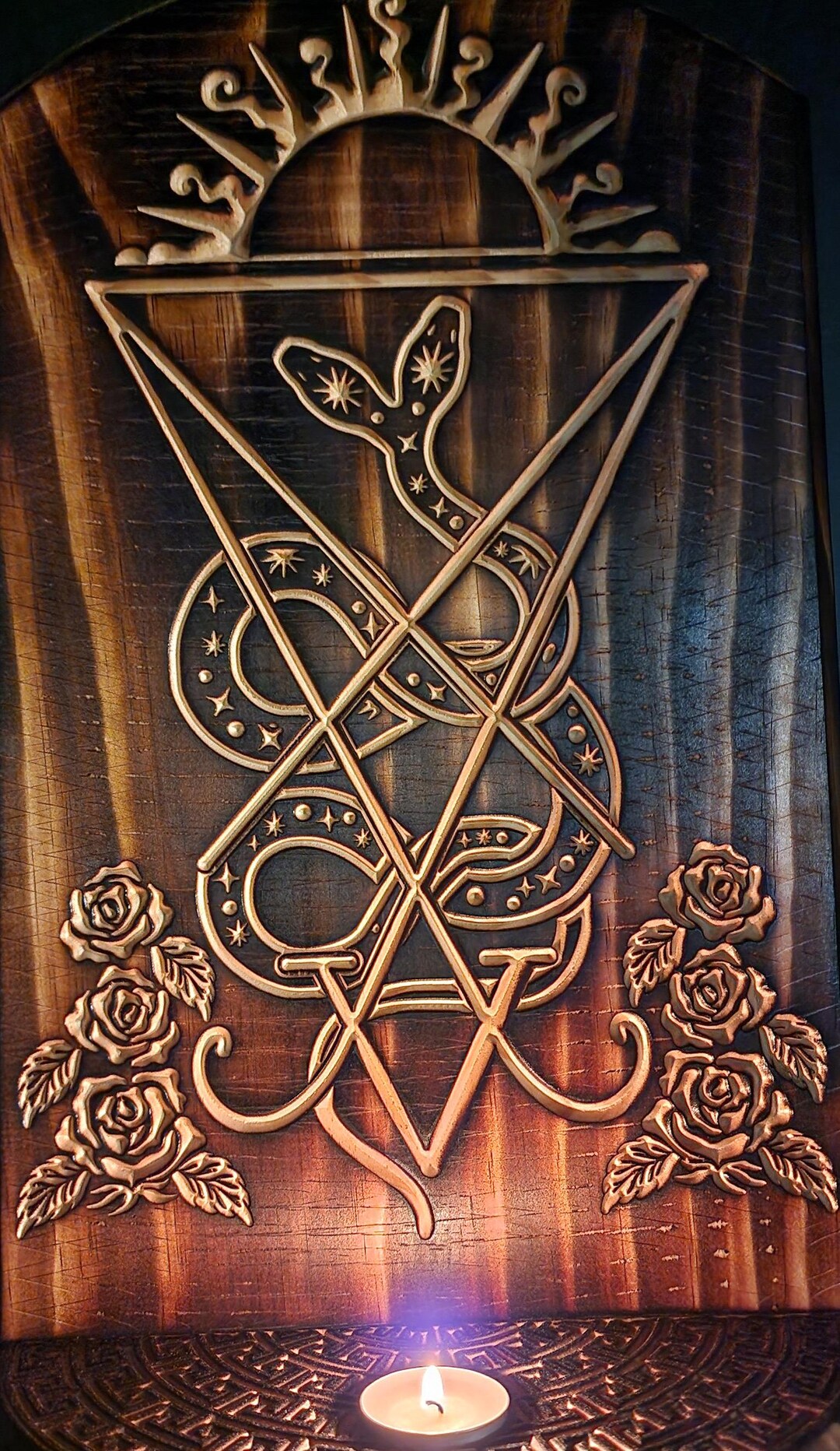 Carved Lucifer Astral Serpent Altar for Sacred Space and Offerings - Etsy