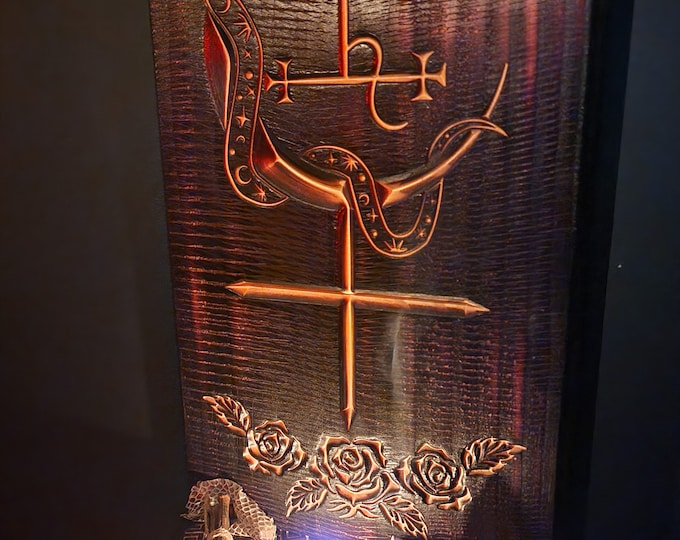 Carved Lilith Dark Moon Serpent Wall Altar for Sacred Space and ...