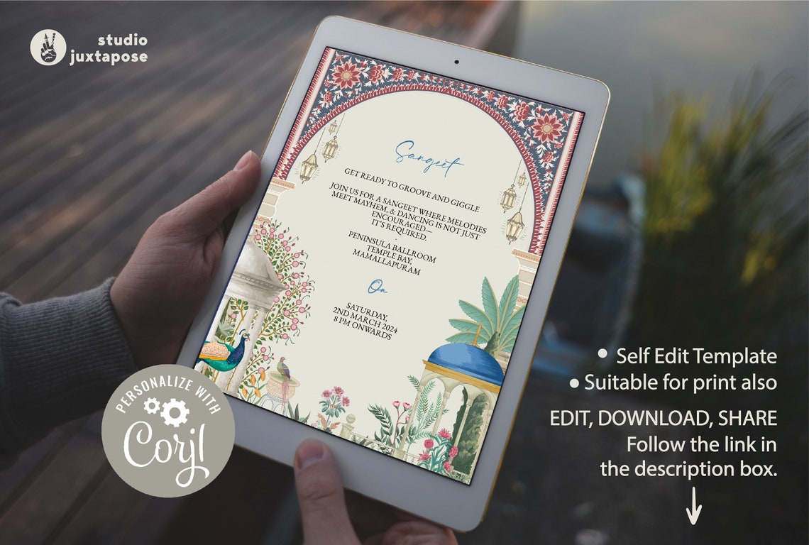 Pichwai Theme Wedding Invite - Etsy