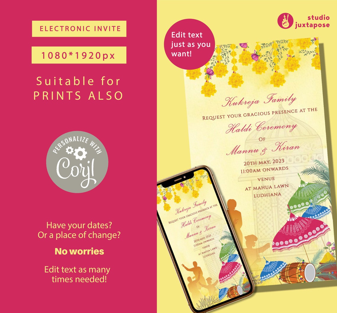 Punjabi Wedding Haldi Ceremony Invite - Etsy