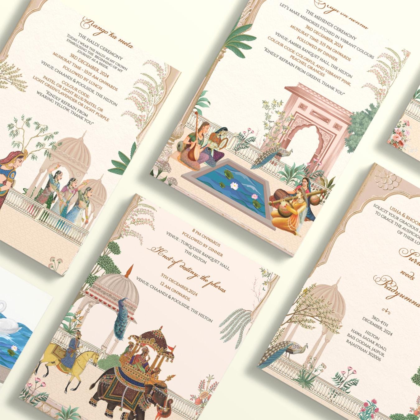 Ancient Pichwai Monochrome Invite - Etsy