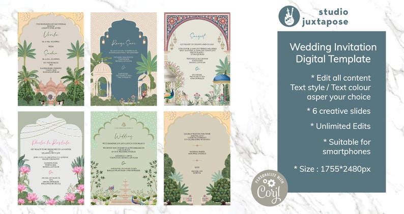 Pichwai Theme Wedding Invite - Etsy
