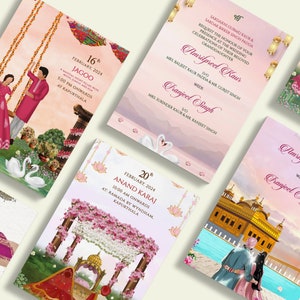 Pink Gurudwara Punjabi Wedding Invite - Etsy