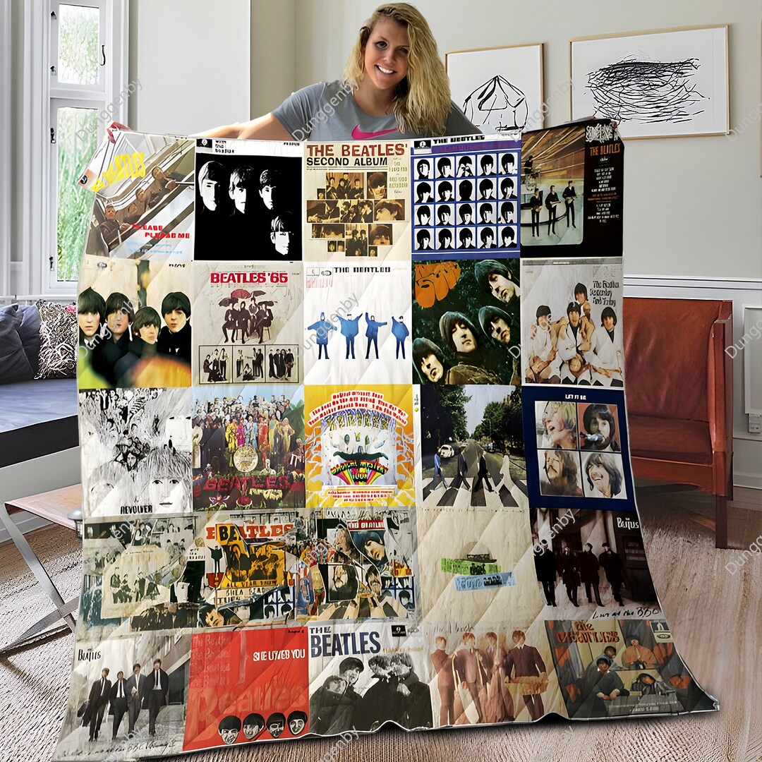 The Beatles Albums Cover Quilt Blanket the Beatles Fleece - Etsy